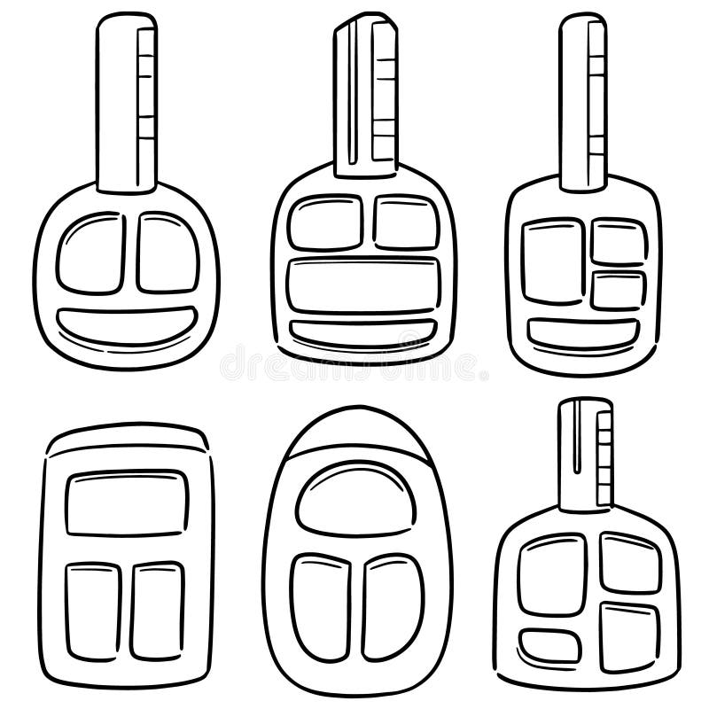 Vector set of car keys stock vector. Illustration of keypad - 144515863
