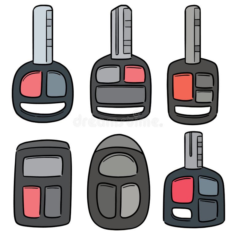 Vector set of car keys stock vector. Illustration of clip - 144515927