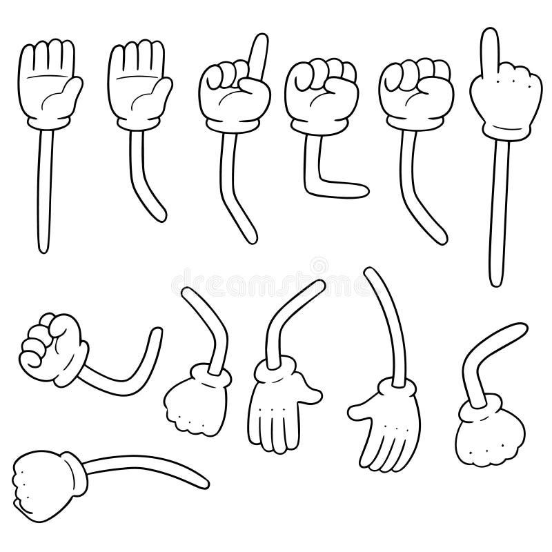 Vector set of cartoon arm stock vector. Illustration of decor - 118710500