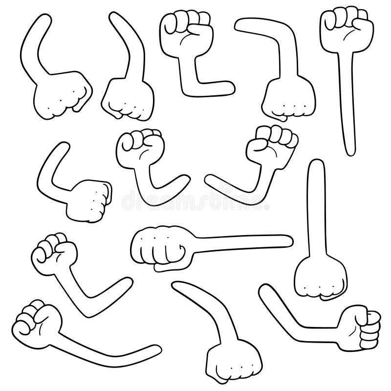 Vector set of cartoon arm stock vector. Illustration of gestures ...