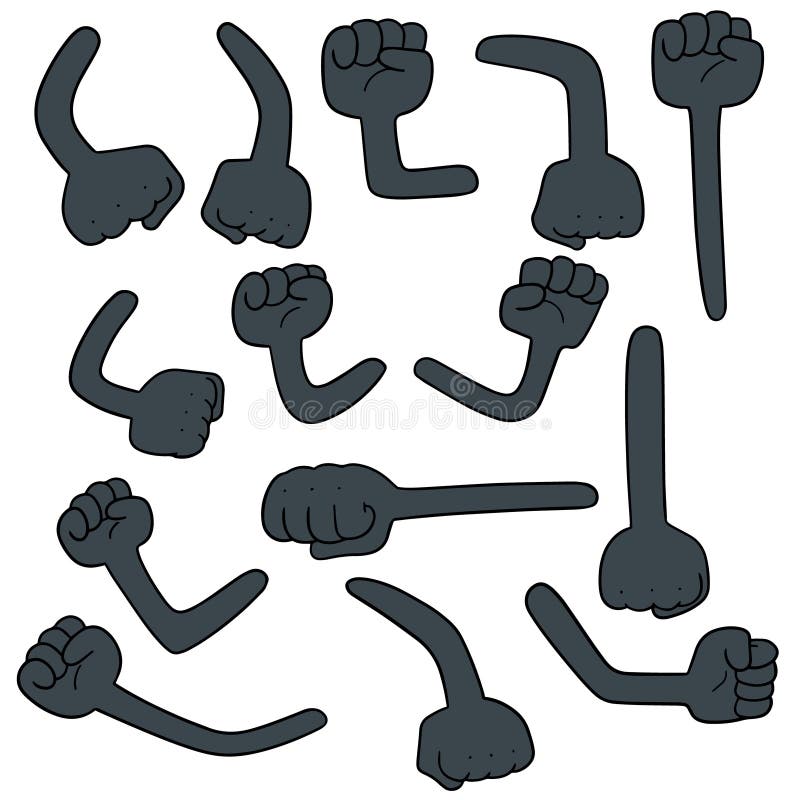 Vector set of cartoon arm stock vector. Illustration of little - 119337931