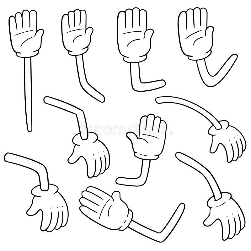 Vector set of cartoon arm stock vector. Illustration of artwork - 119396140