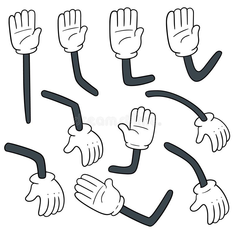 Vector set of cartoon arm stock vector. Illustration of clipart - 119396191