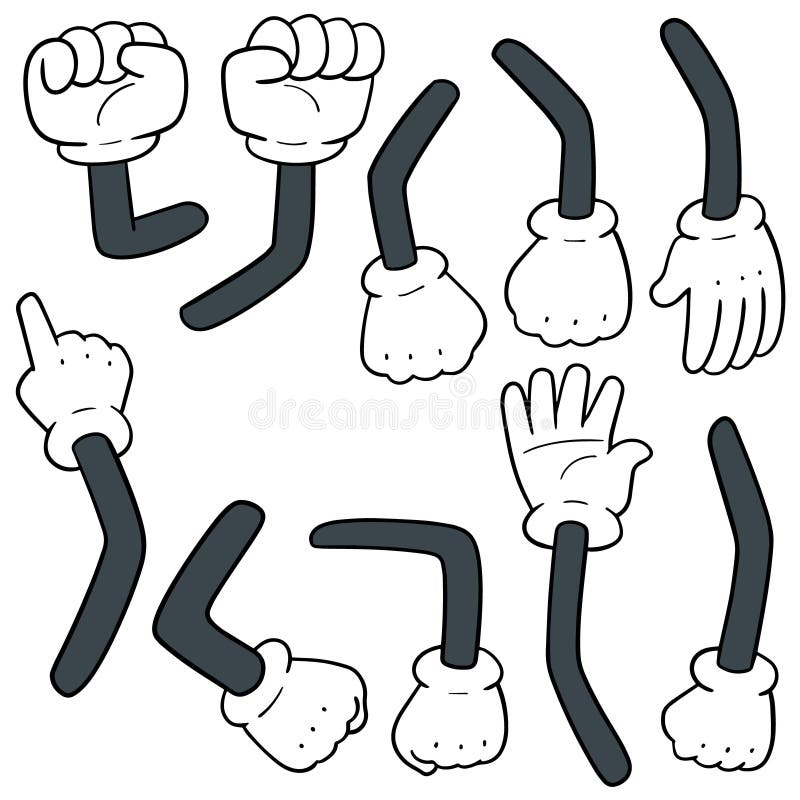 Vector set of cartoon arm stock vector. Illustration of idea - 121022159