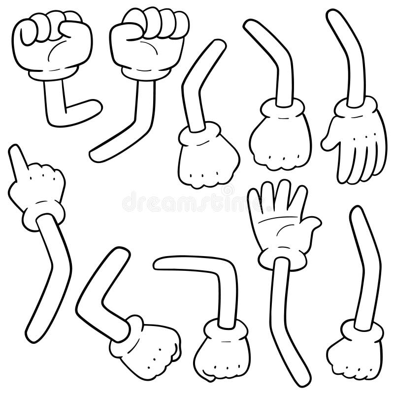 Vector set of cartoon arm stock vector. Illustration of language ...