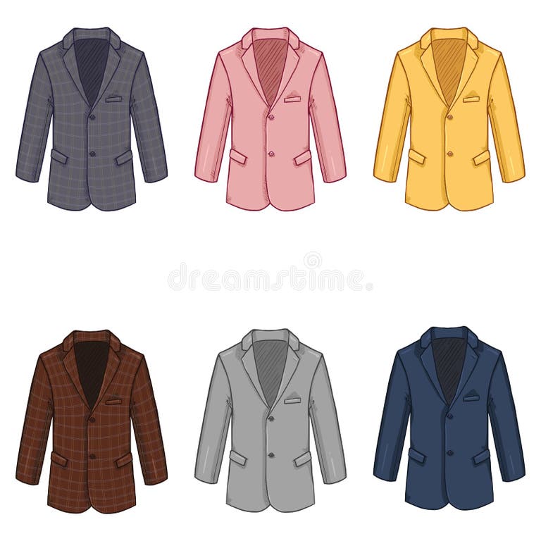 Vector Set of Cartoon Blazers Stock Vector - Illustration of ...