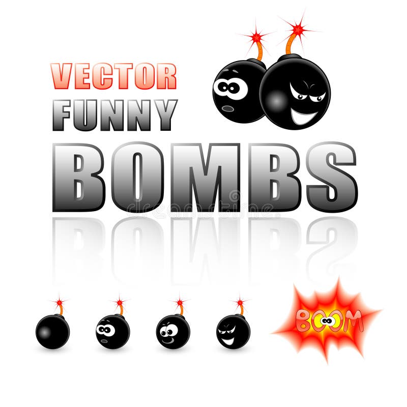 Vector Set of Cartoon Bombs Stock Vector - Illustration of bombing ...