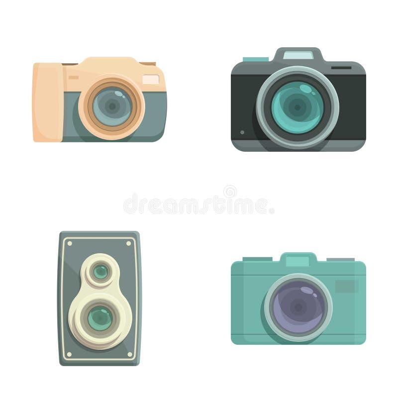 Vector Set of Cartoon Cameras and Speaker Stock Vector - Illustration ...