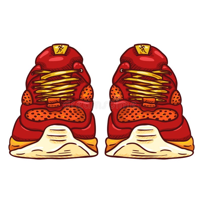 Vector Set of Cartoon Color Shoes Items. Stock Vector - Illustration of ...