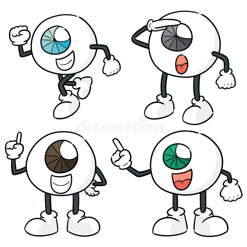 Vector set of cartoon eye stock vector. Illustration of curve - 188314947