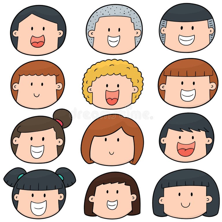 Vector set of cartoon face stock vector. Illustration of comic - 118710509