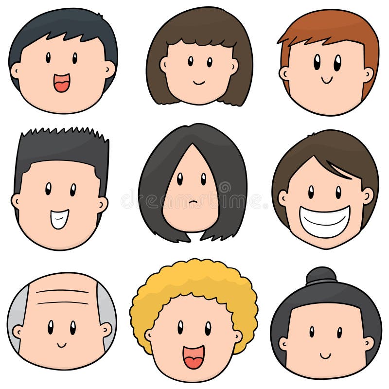 Vector set of cartoon face stock vector. Illustration of design - 119311608