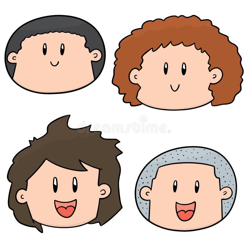 Vector set of cartoon face stock vector. Illustration of icon - 121022191