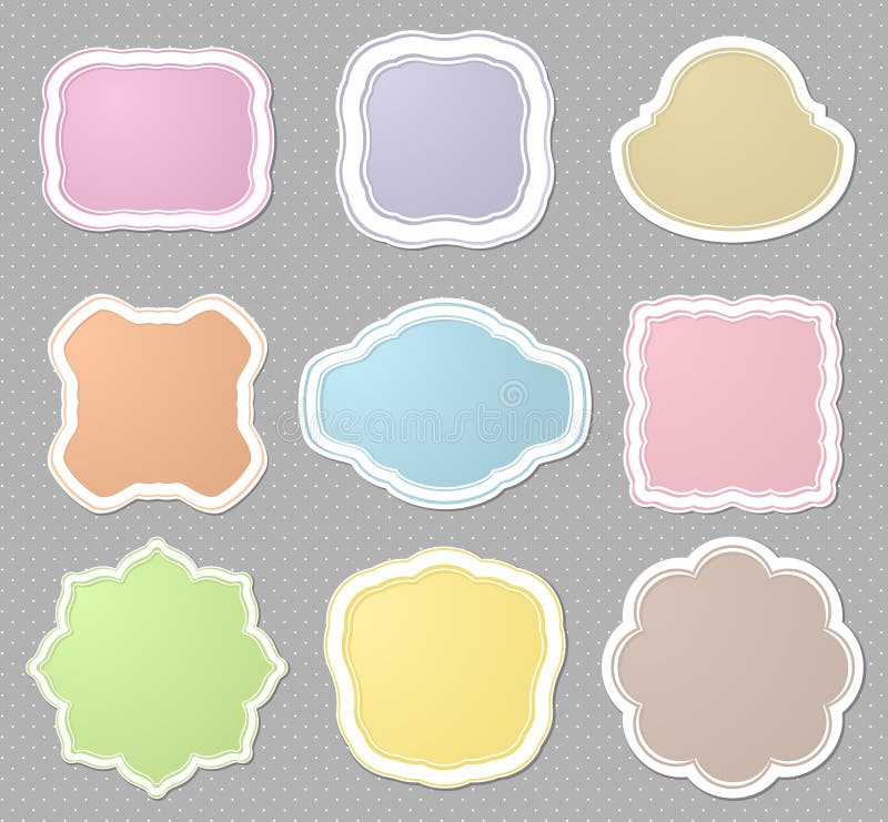 Vector Set of Cartoon Frames Stock Vector - Illustration of label ...