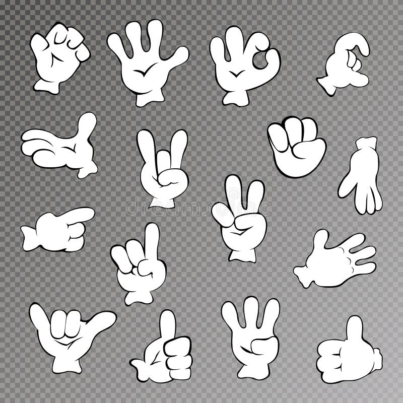 Vector Set of Cartoon Hands Stock Vector - Illustration of deco, doodle ...