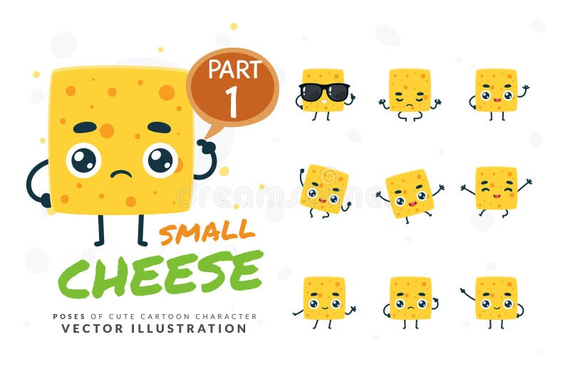 Vector Set of Cartoon Images of Cheese. Part 1 Stock Vector ...