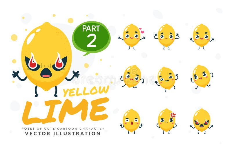 Vector Set of Cartoon Images of Lime. Part 2 Stock Vector ...