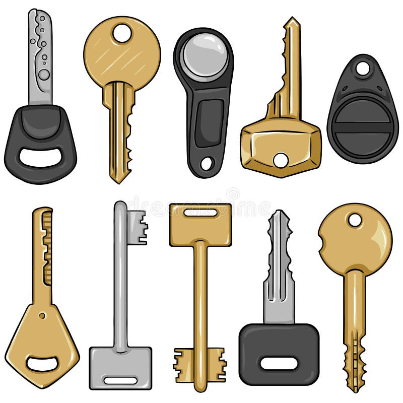 Set Cartoon Keys Stock Illustrations – 825 Set Cartoon Keys Stock ...
