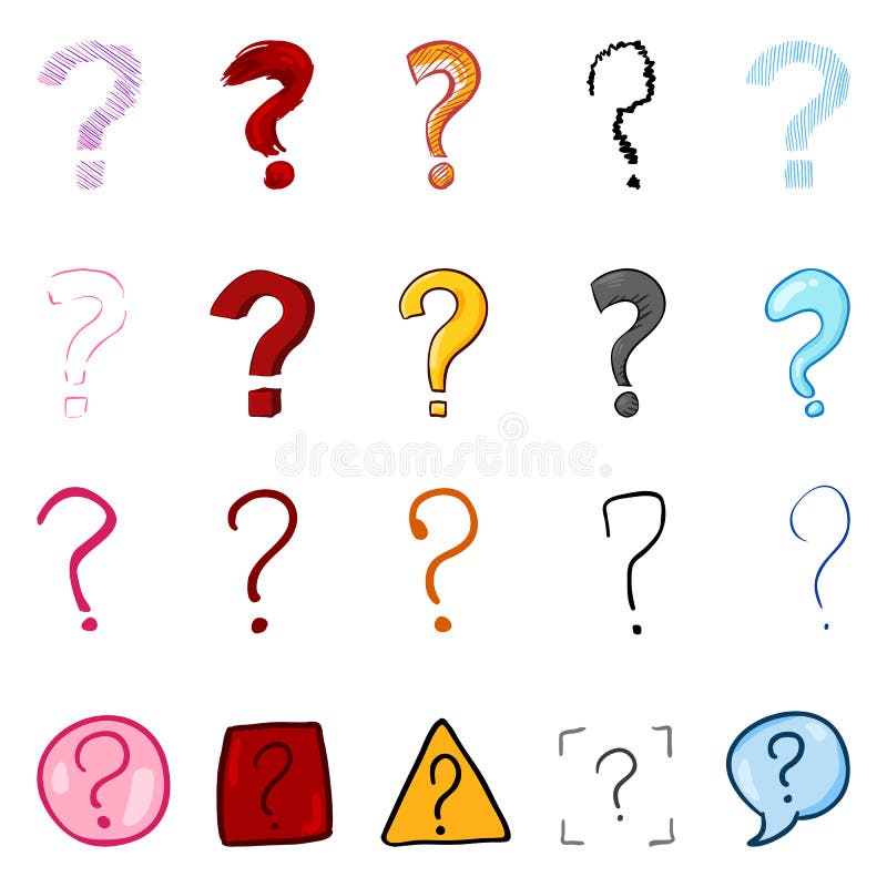 Vector Set of Cartoon Question Marks Stock Vector - Illustration of ...