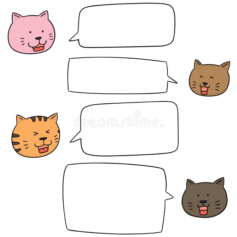 Vector set of cat talking stock vector. Illustration of discussion ...