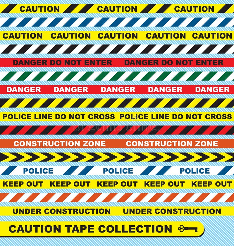 Vector Set: Caution Tape Labels Stock Vector - Illustration of access ...