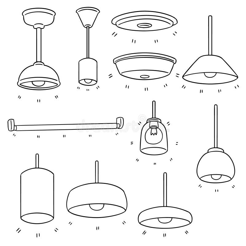 Vector of ceiling lamp stock vector. Illustration of hand - 120392255