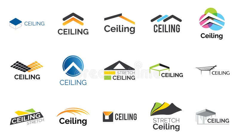 Vector Set of Ceiling Logos and Stretch Ceilings Stock Illustration ...