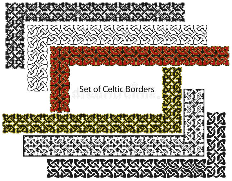 Vector Set of Celtic Style Borders Stock Vector - Illustration of ...