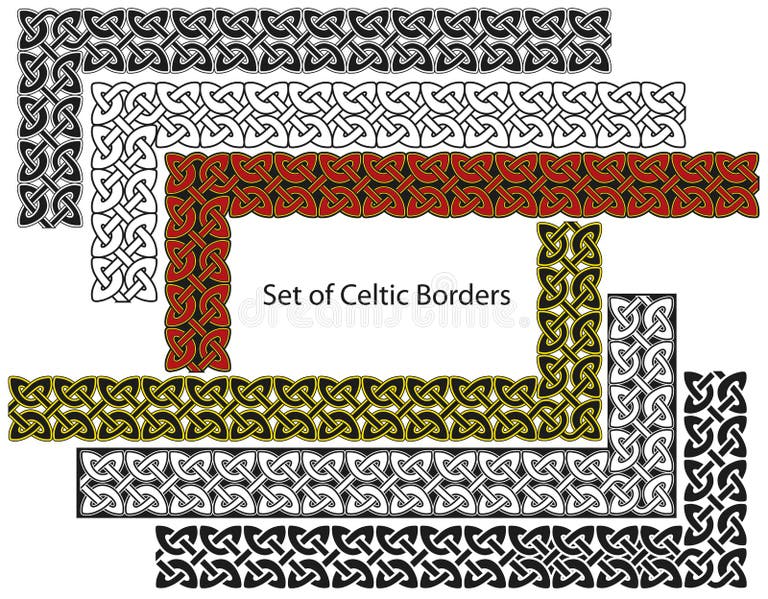 Vector Set of Celtic Style Borders Stock Vector - Illustration of ...