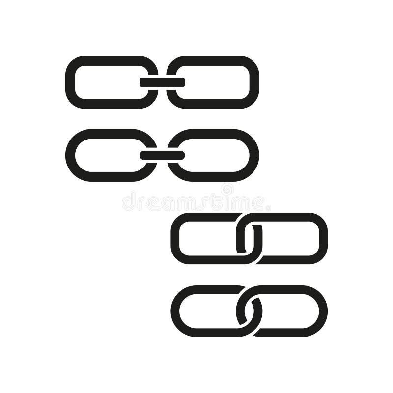 Vector Set of Chain Links. Interlocking and Separate Chain Segments ...