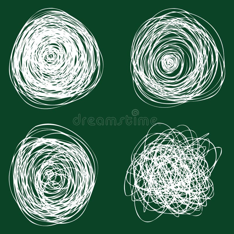 Vector Set of Chalk Abstract Doodles Stock Vector - Illustration of ...