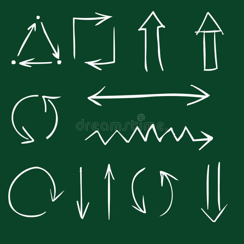 Vector Set of Chalk Abstract Doodles Stock Vector - Illustration of ...