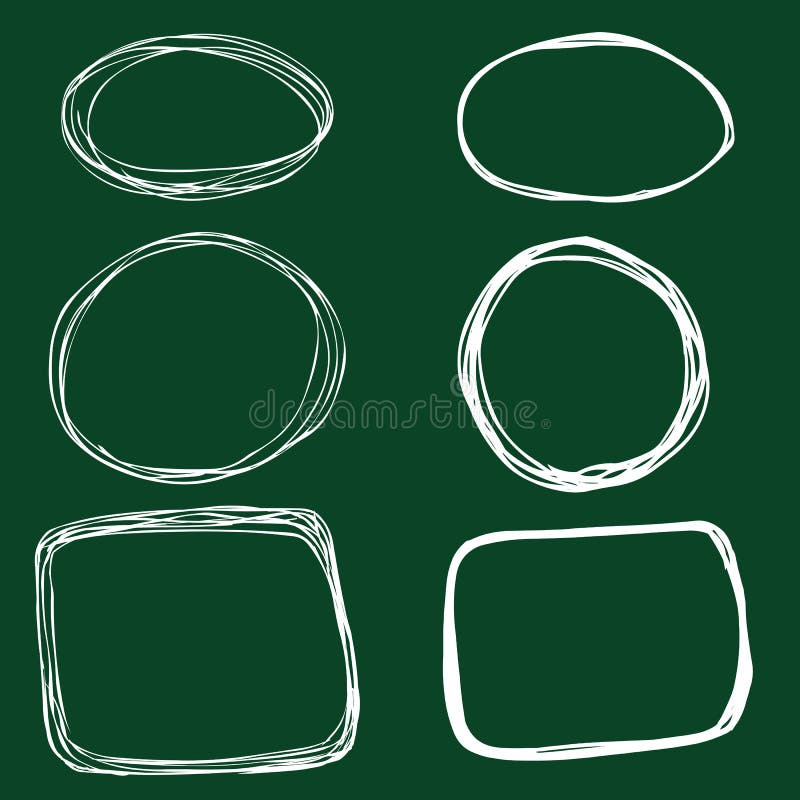 Vector Set of Chalk Abstract Doodles Stock Vector - Illustration of ...