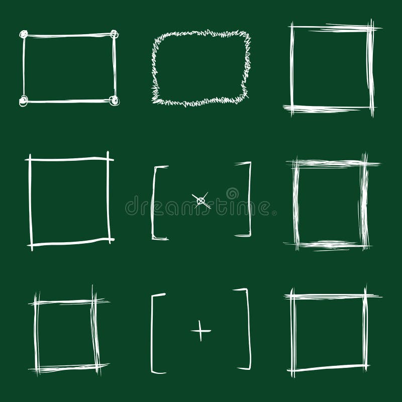 Vector Set of Chalk Abstract Doodles Stock Vector - Illustration of ...