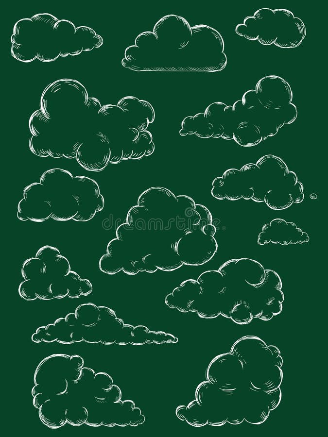 Vector Set Of Chalk Abstract Doodles Stock Illustration - Illustration ...