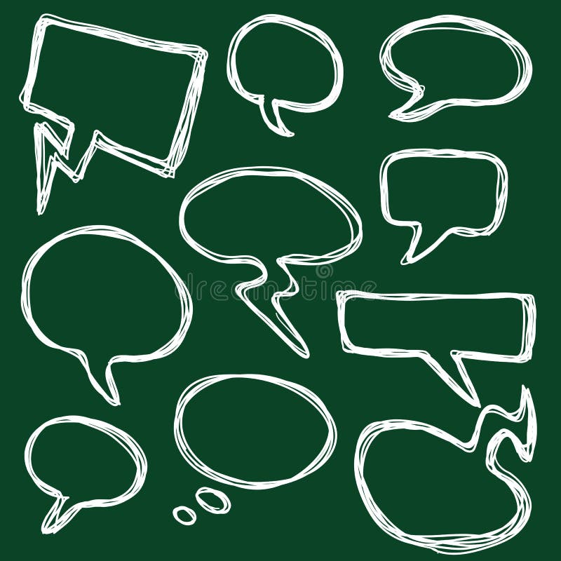 Vector Set of Sketch Hand Drawn Comics Bubbles Stock Vector ...