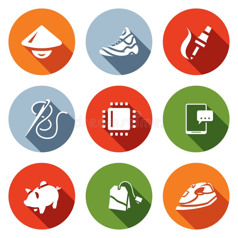 Vector Set of Cheap Labor Icons. Stock Vector - Illustration of ...