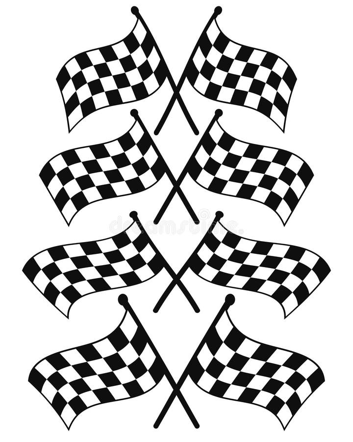 Vector Set of Checker Flags for Racing. Stock Vector - Illustration of ...