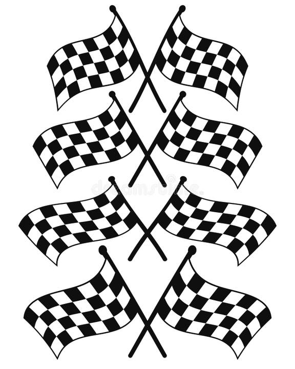 Vector Set of Checker Flags for Racing. Stock Vector - Illustration of ...