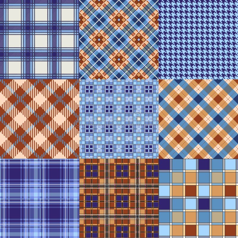 Vector Set of Checkered Patterns Stock Vector - Illustration of ...