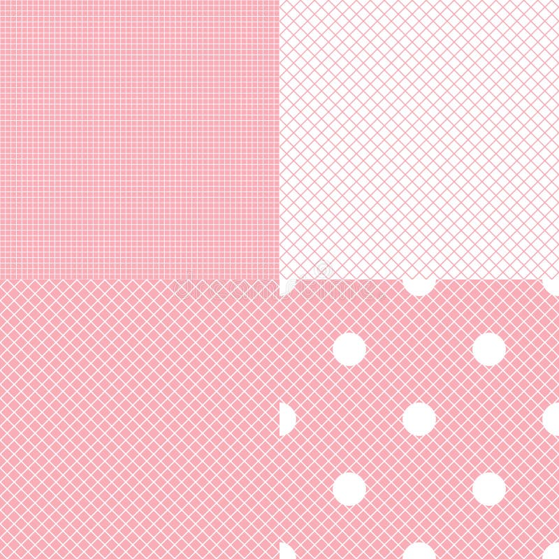 Vector Set of Checkered Seamless Patterns. Concept of White Mesh Fabric ...