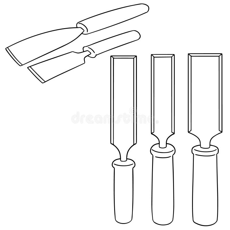 Vector set of chisel stock vector. Illustration of idea - 117619488
