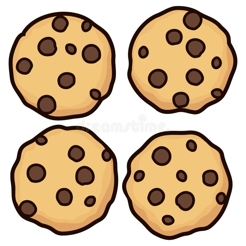 Vector Set of Chocolate Chip Whole Cookies Stock Vector - Illustration ... Vector Set of Chocolate Chip Whole Cookies Stock Vector - Illustration ...