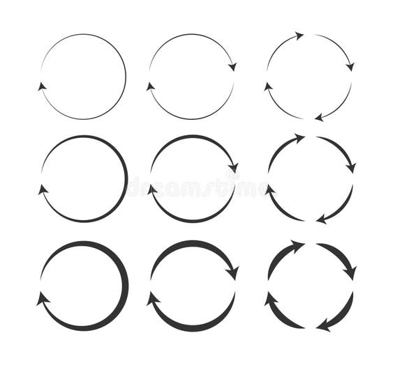 Vector Set of Circle Arrows Isolated on White Background. Stock Vector - Illustration of arrows ...
