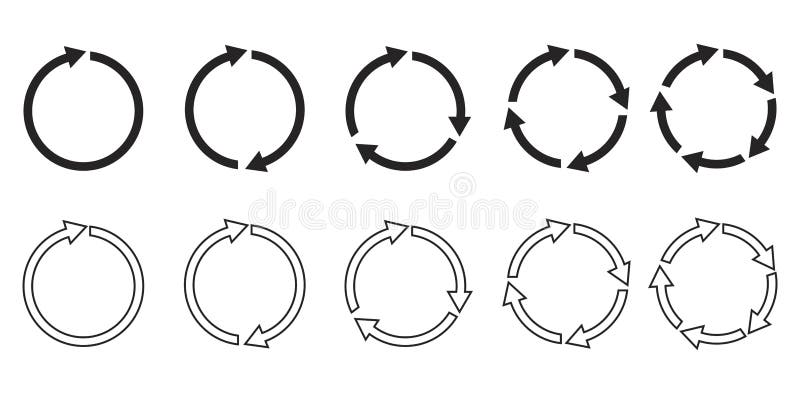 Vector Set of Circular Arrows. Round Reload Symbol. Rotation ...