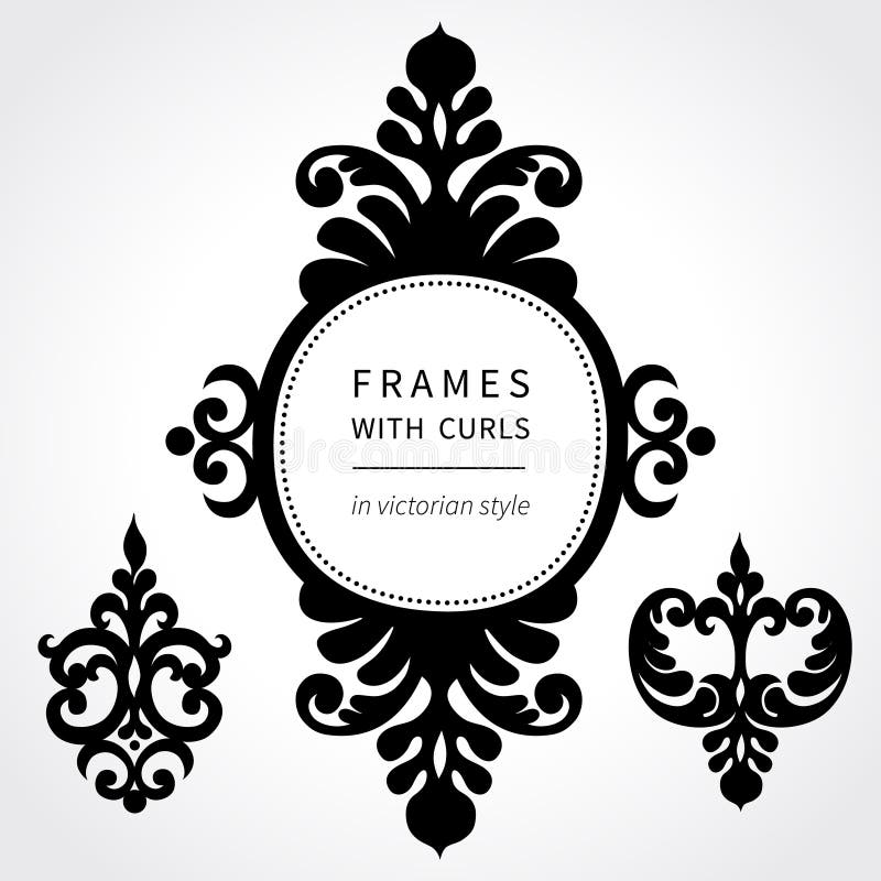 Vector Set With Classical Ornament In Victorian Style Stock Vector