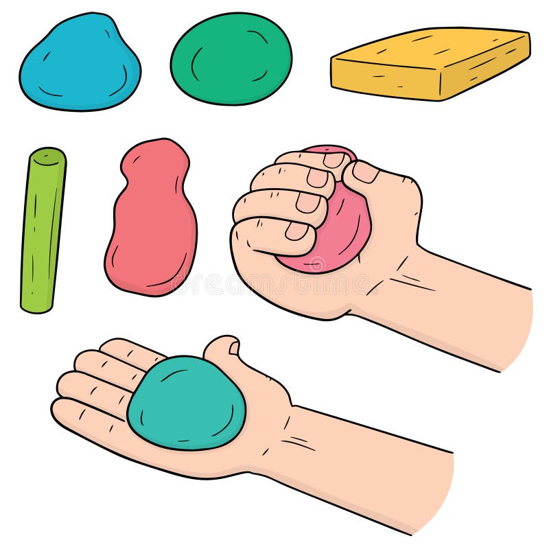 Vector set of clay for kid stock vector. Illustration of craft - 117689190
