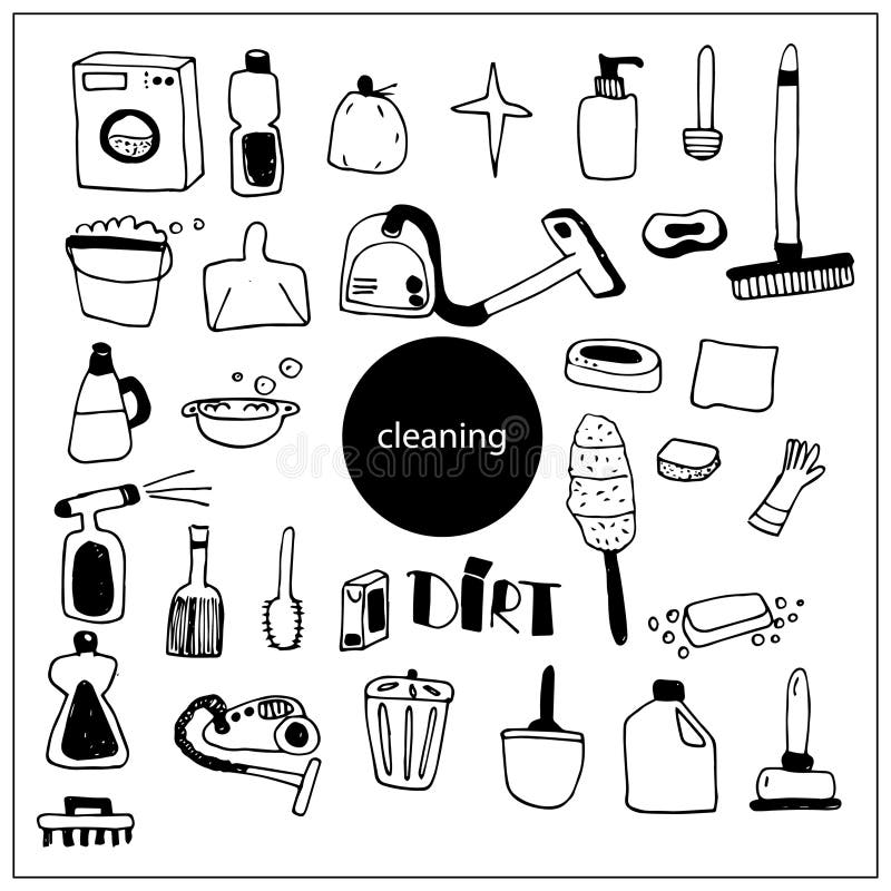 Vector Set of Cleaning and Cleanliness Elements. Stock Vector ...