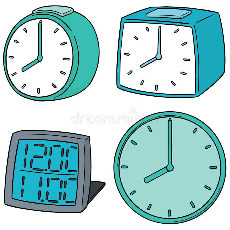 Vector set of clock stock vector. Illustration of doodle - 118722066