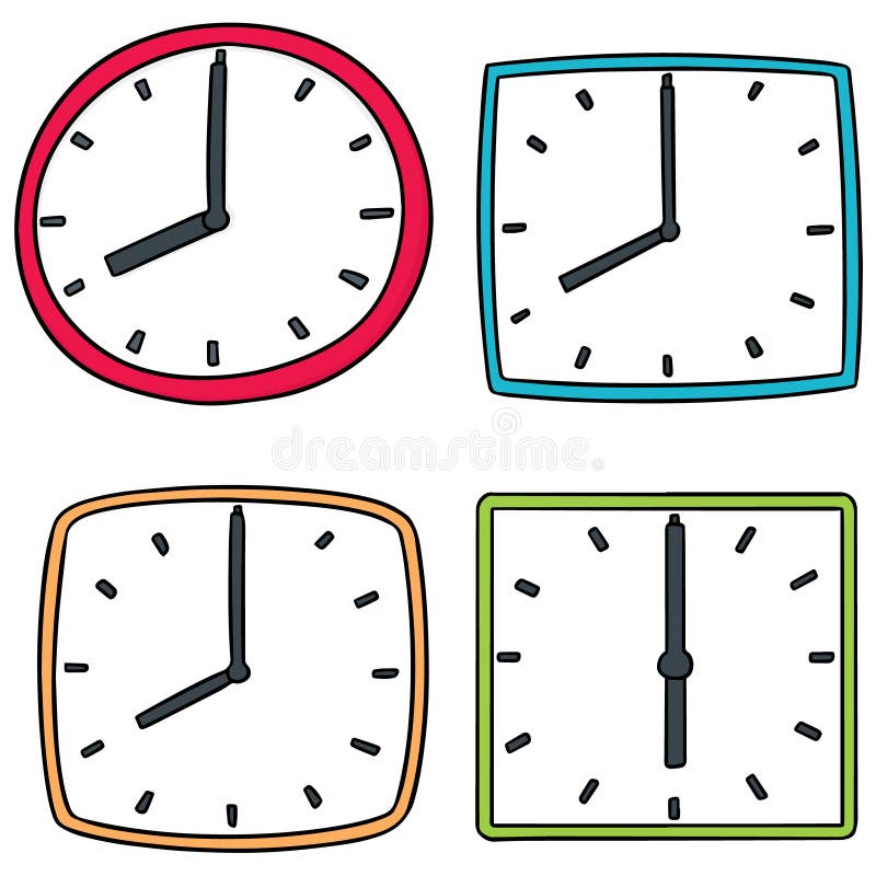 Vector set of clock stock vector. Illustration of clock - 119297396